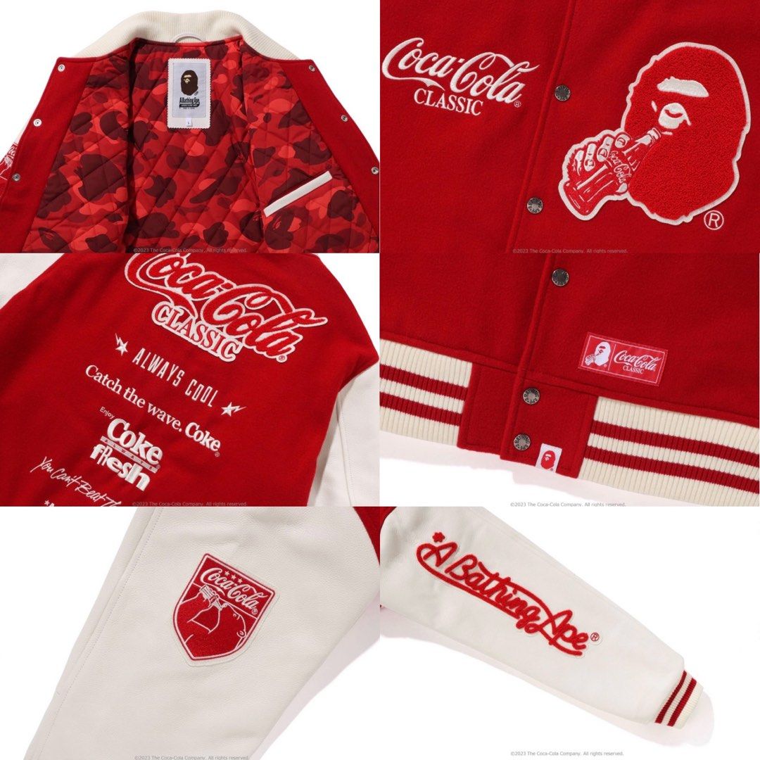 BAPE X COCA COLA VARSITY JACKET, Men's Fashion, Coats, Jackets and ...