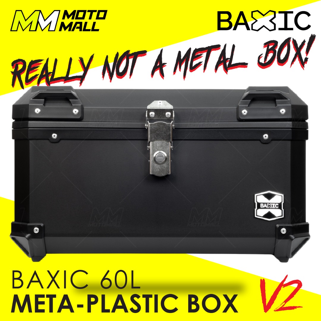 Baxic 60L V2 Meta-Plastic Motorcycle Top Box, Motorcycles, Motorcycle ...
