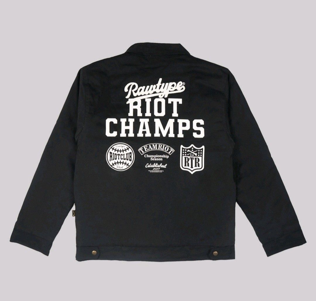 BLACK STRIKE WORK JACKET RAWTYPE RIOT ORIGINAL TEAM RTR RAW TYPE CHAMPS ...