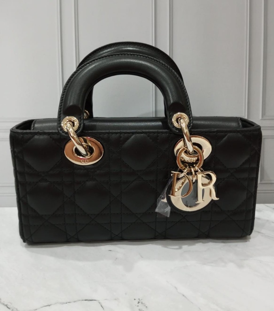 BNIB Dior Djoy Small Black GHW 2023 Full set box db card booklet ribbon ...