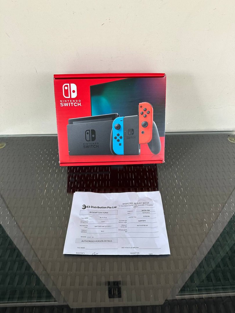 (Brand New) Local Set Nintendo Switch Gen 2 Console Neon + 1 Year Local ...