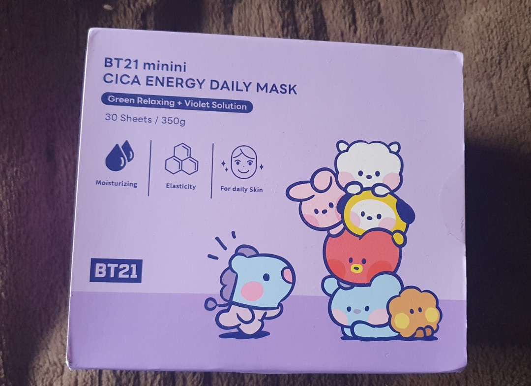BT21 Face Mask Cica energy, Beauty & Personal Care, Face, Face Care on ...