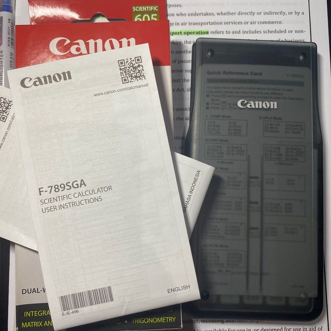 Canon F-789SGA [Transparent] Scientific Calculator, Computers & Tech ...