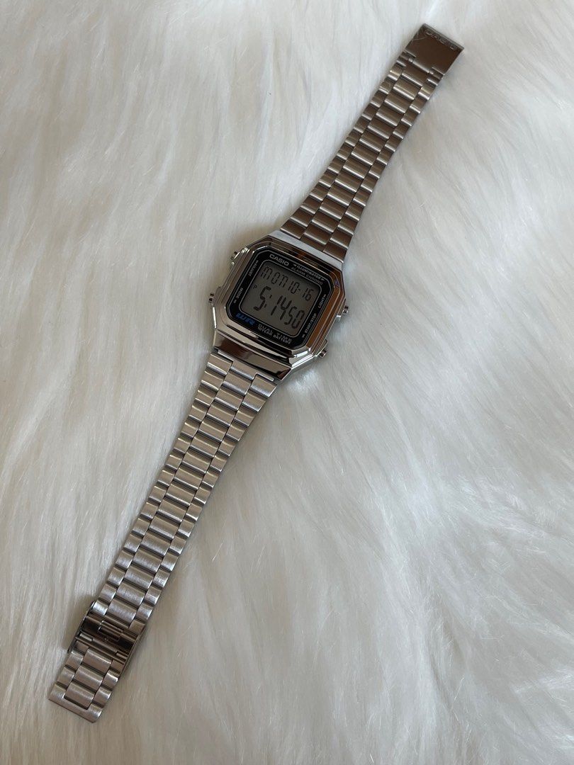 Casio Men's A178WA-1A Illuminator Stainless Steel Watch, Men's Fashion, Watches & Accessories ...