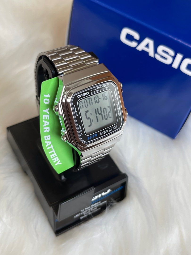 Casio Men's A178WA-1A Illuminator Stainless Steel Watch, Men's Fashion, Watches & Accessories ...