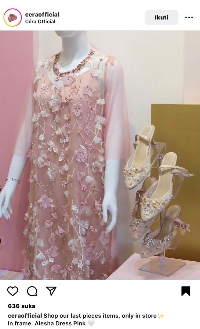 CERA OFFICIAL Alesha Dress, Fesyen Wanita, Pakaian Wanita, Gaun & Rok di Carousell