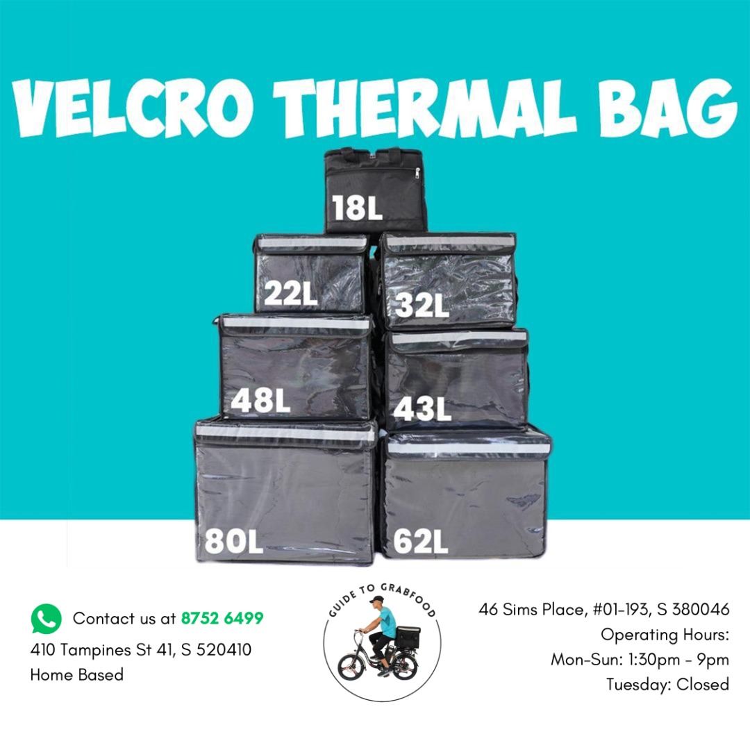 [CLEARANCE] Velcro Bag Thermal Sling 18L 22L 32L 43L 48L 62L 80L 100L Cooler Delivery Picnic Bag ...