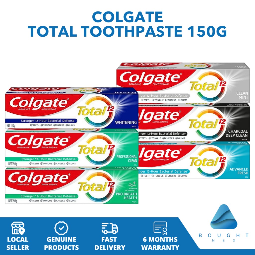 Colgate Total Toothpaste 12 hour Anti-Bacterial 150g 1 Pc Advanced ...
