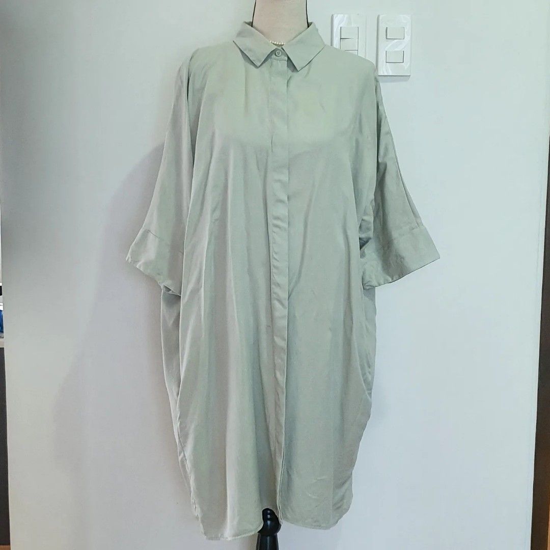 Cos Light Sage Green Shirt Dress, Women's Fashion, Dresses & Sets ...