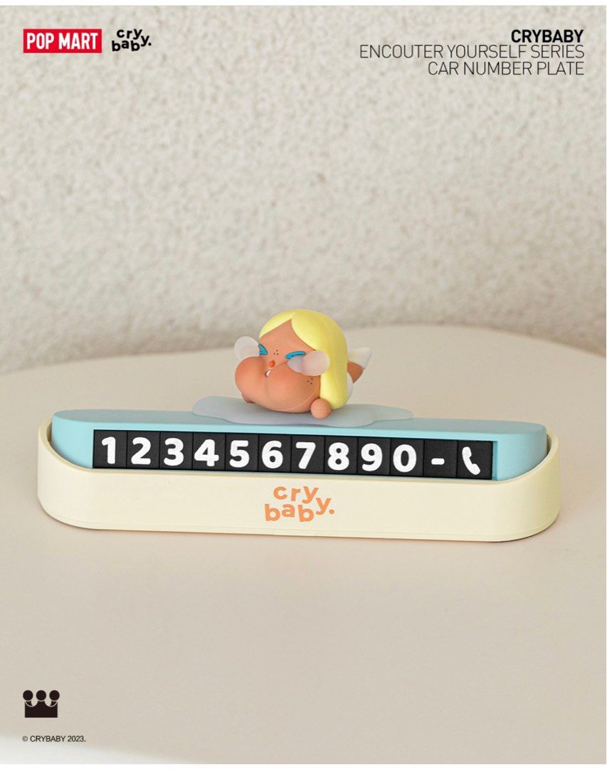 CRY BABY POPMART ENCOUNTER YOURSELF CAR NUMBER PLATE, Hobbies & Toys ...