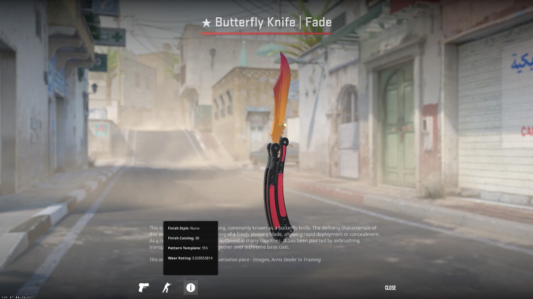 CSGO CS2 Butterfly Fade FN, Video Gaming, Gaming Accessories, In-Game ...