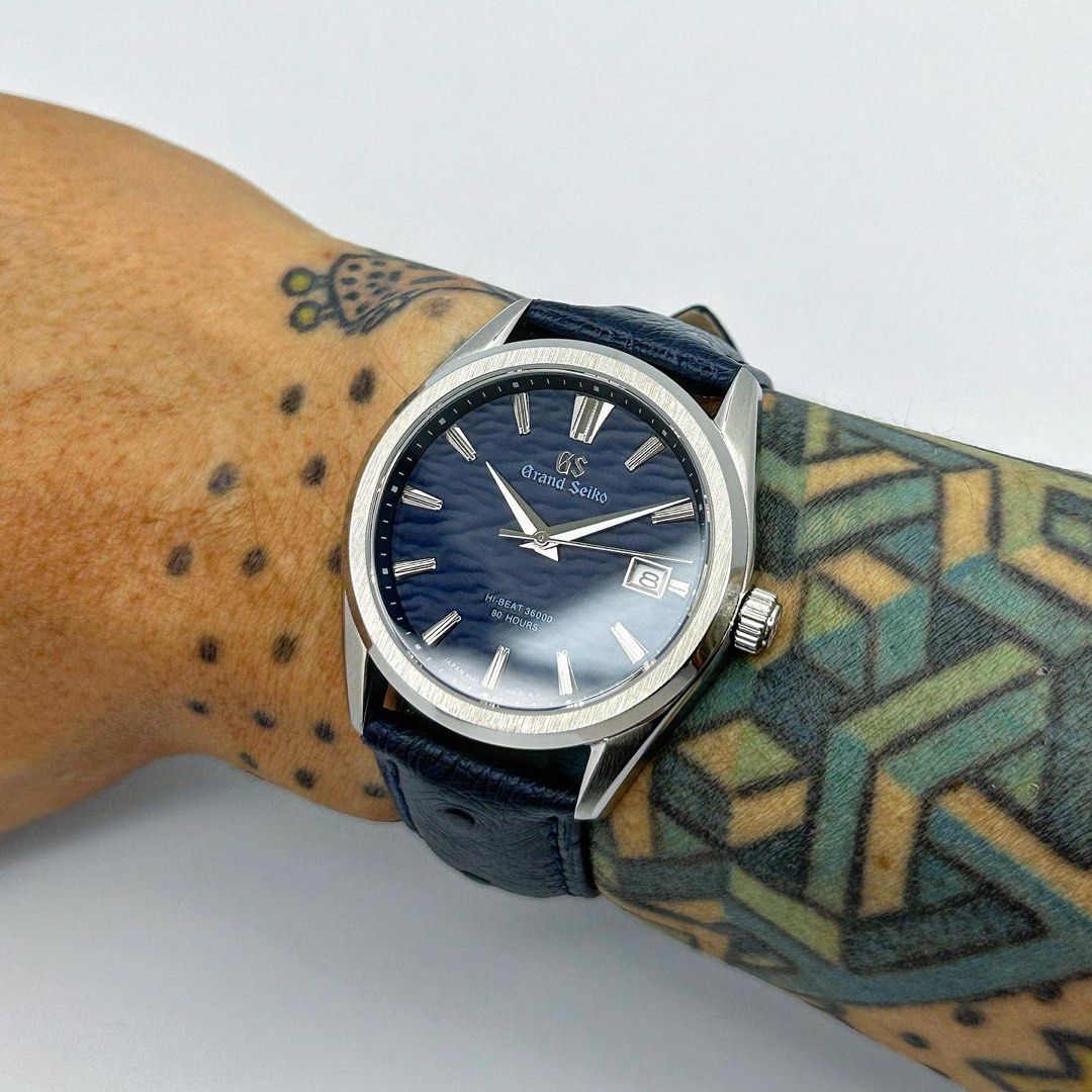 Custom Seiko Mod Dark Blue Lake GS on Leather 40mm, Men's Fashion, Watches & Accessories ...