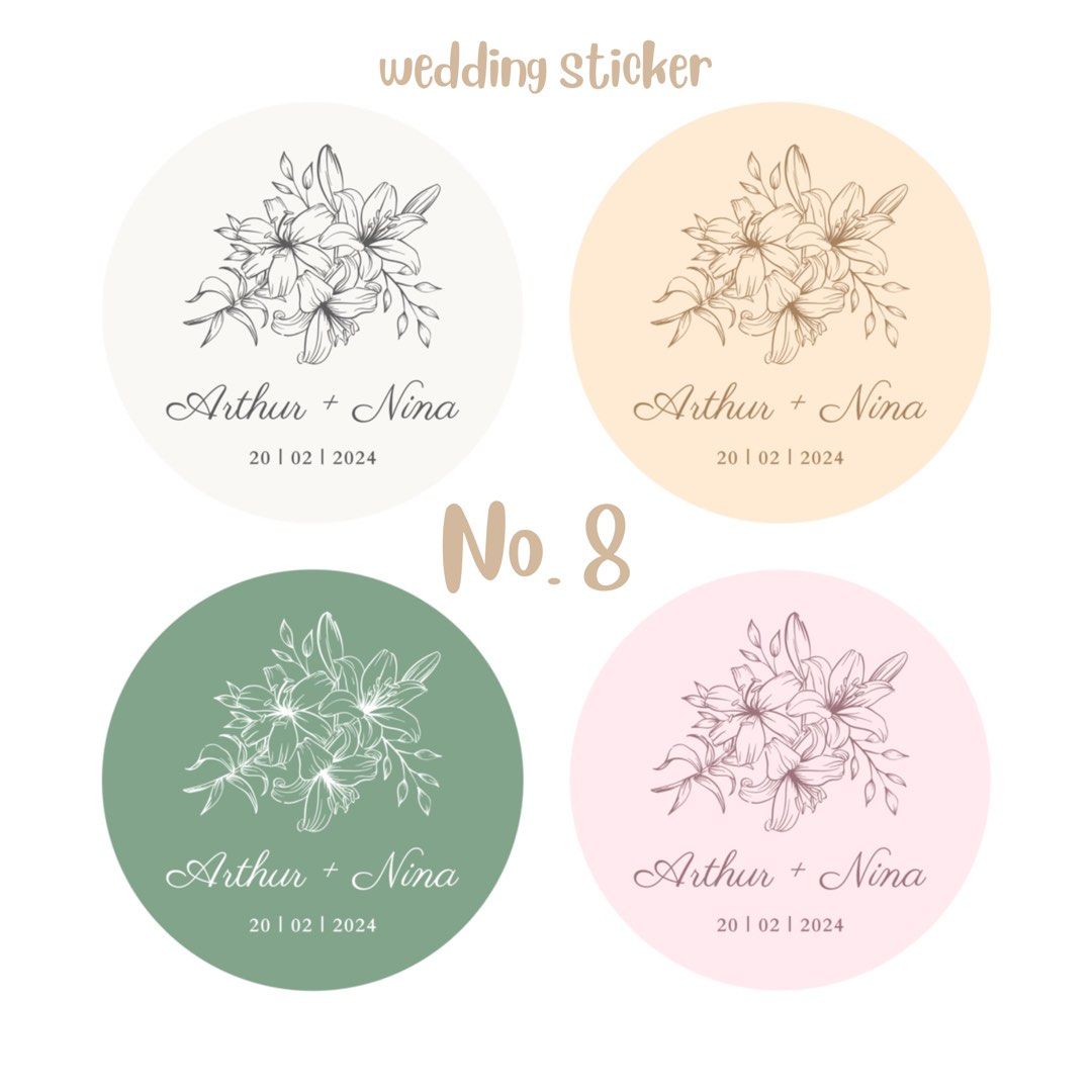 Customised wedding label sticker for door gift, Hobbies & Toys ...