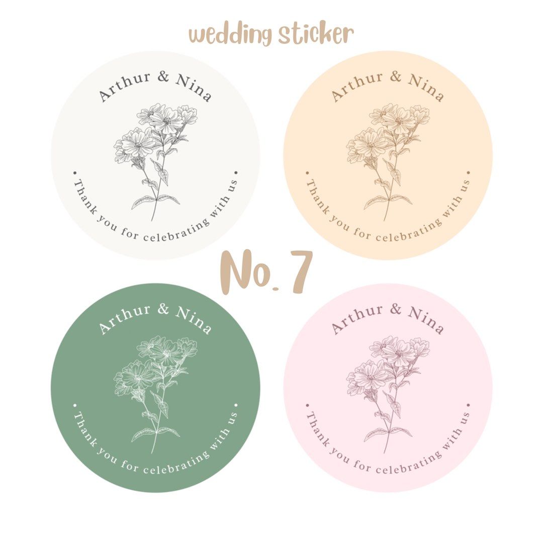 Customised wedding label sticker for door gift, Hobbies & Toys ...