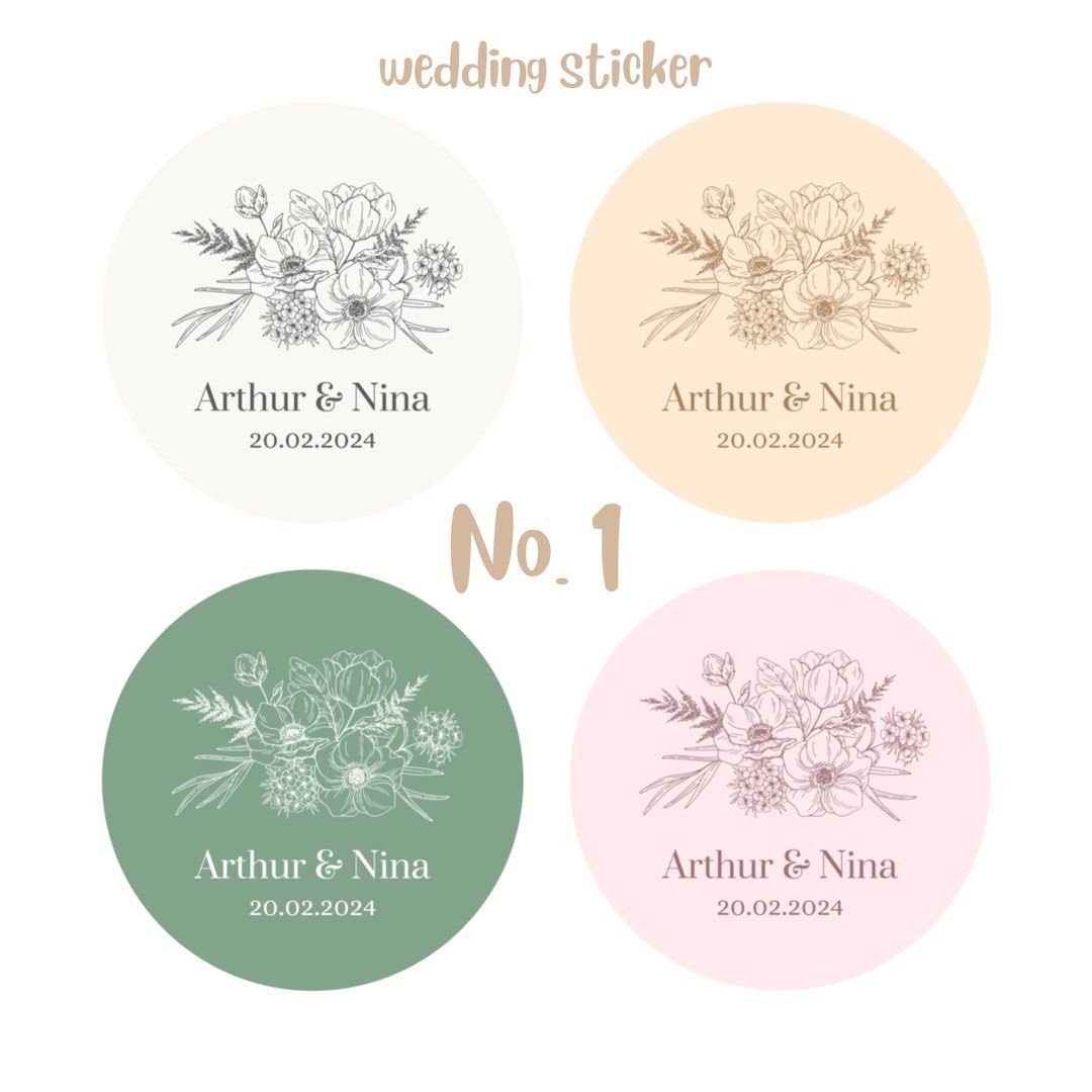 Customised wedding label sticker for door gift, Hobbies & Toys ...