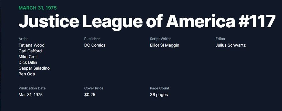 DC Comics Justice League of America Issue No. 117, Hobbies & Toys, Books & Magazines, Comics ...