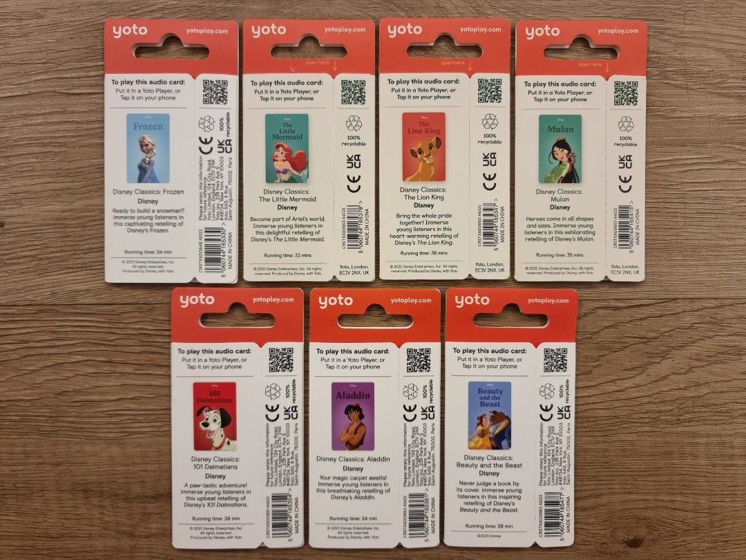 Disney Classics Yoto story cards, Hobbies & Toys, Toys & Games on Carousell