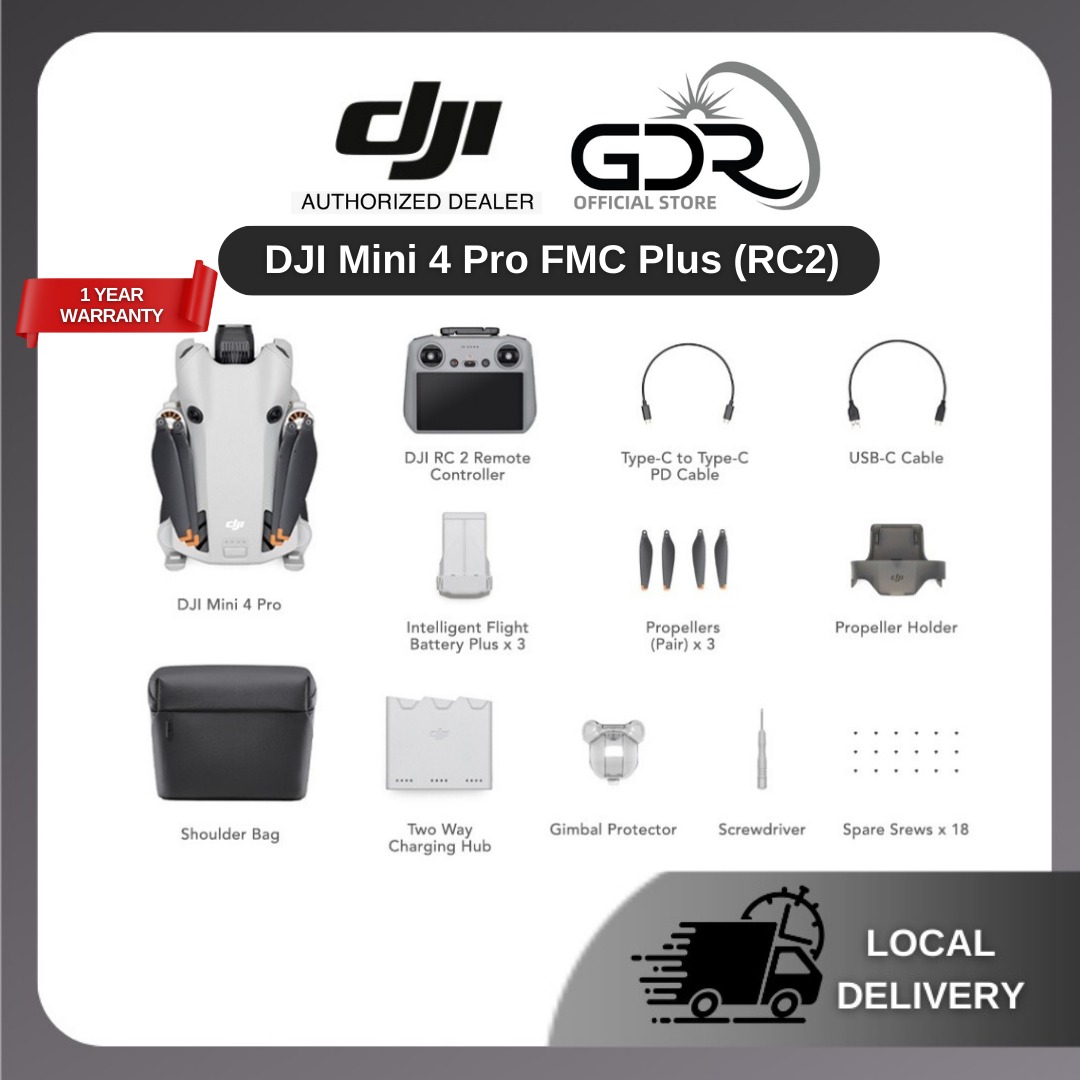DJI Mini 4 Pro FMC Plus (RC2) - Malaysia Set with MCMC Sirim Certified, Advanced Mini Camera ...