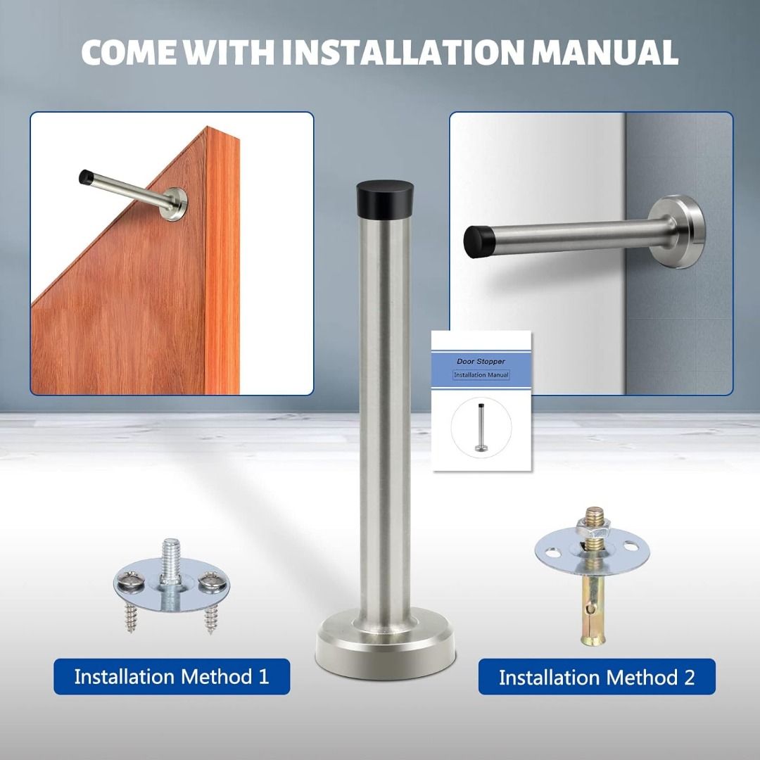 Door Stop, 6 Inch Door Stopper, Extra Long Door Stop Wall Mounted with ...