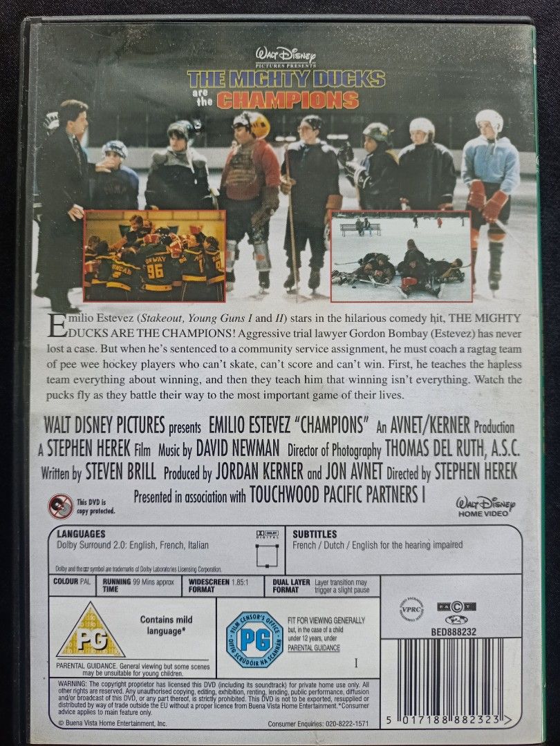DVD The Mighty Ducks, Hobbies & Toys, Music & Media, CDs & DVDs on ...