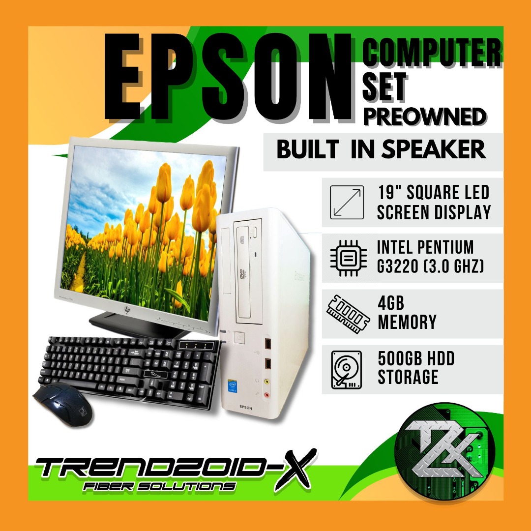 Epson Computer Set with Monitor and Brand New Q17 Keyboard and Mouse ...