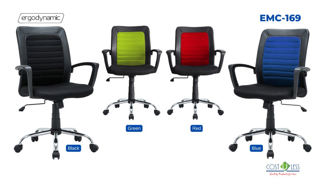 Ergodynamic EMC-169 Midback Mesh Chair pneumatic height adjustment, 360 ...