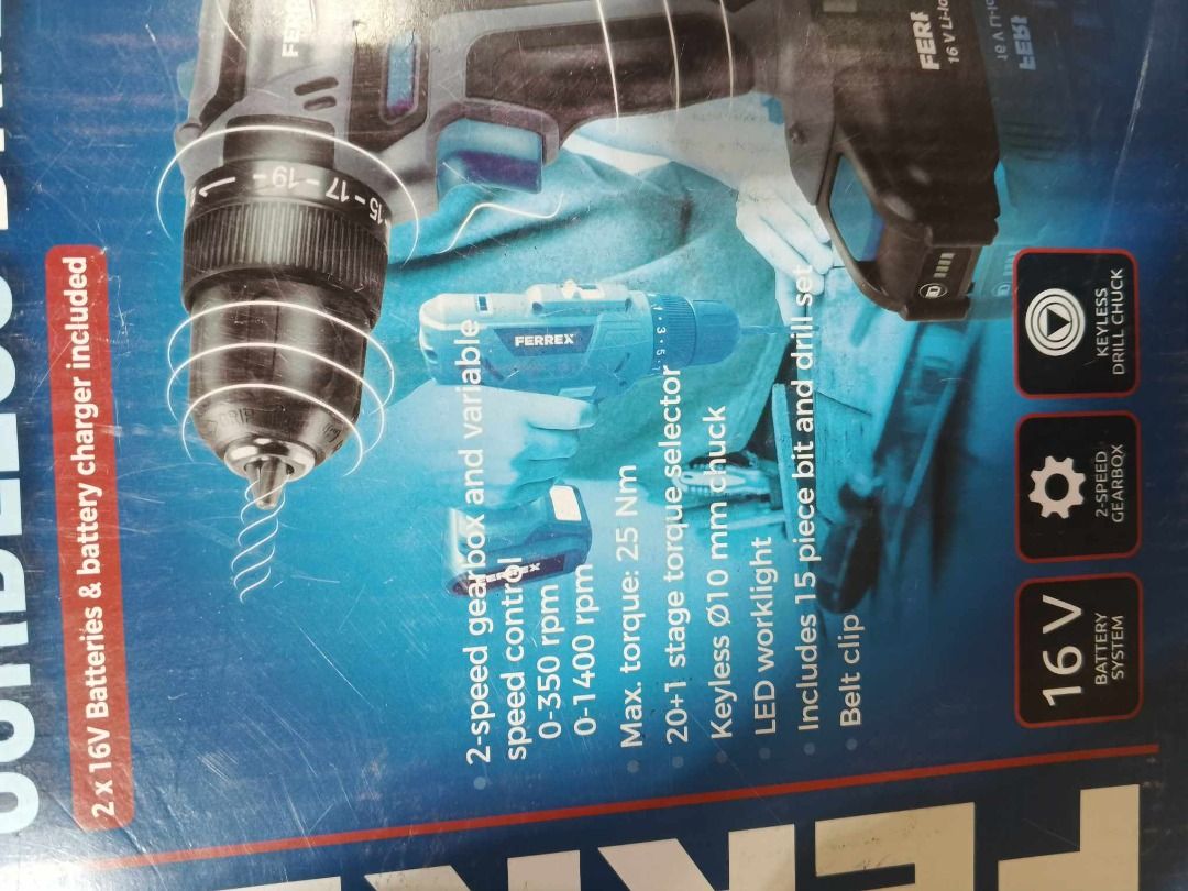Ferrex PRO Cordless Brushless Hammer Drill KIt, Commercial & Industrial ...