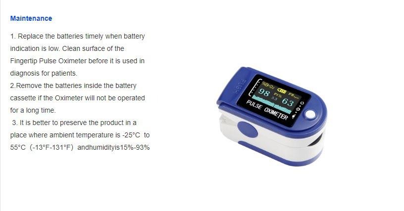 Finger Pulse Oximeter with Sp02 Plesmograph Waveform, Health ...