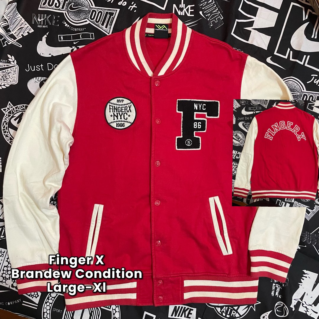 Finger X Varsity Jacket, Men's Fashion, Coats, Jackets and Outerwear on ...