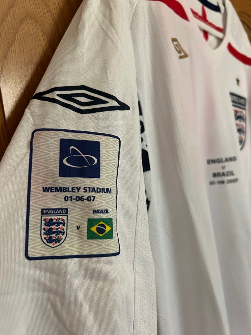 Football jersey ENGLAND HOME KIT COMMEMORATIVE WEMBLEY GAME 01-06-2007 ...