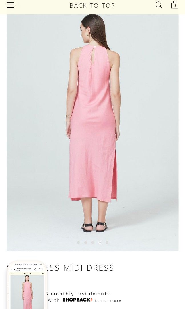 GG5 pink linen midi dress, Women's Fashion, Dresses & Sets, Dresses on ...