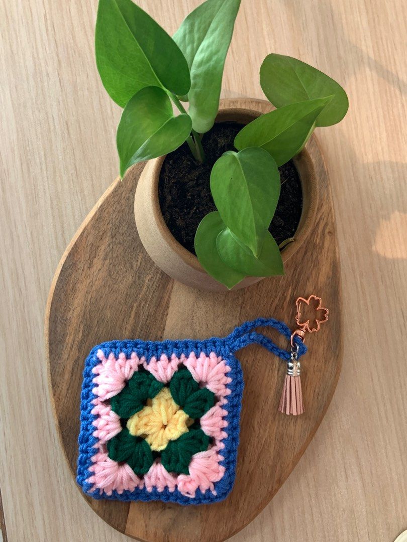 Granny Square key holder, Hobbies & Toys, Stationery & Craft, Handmade ...