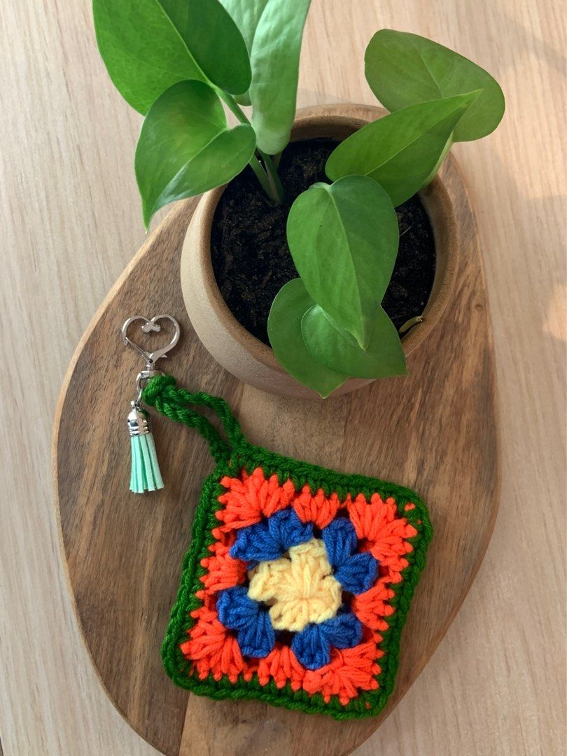 Granny Square key holder, Hobbies & Toys, Stationery & Craft, Handmade ...