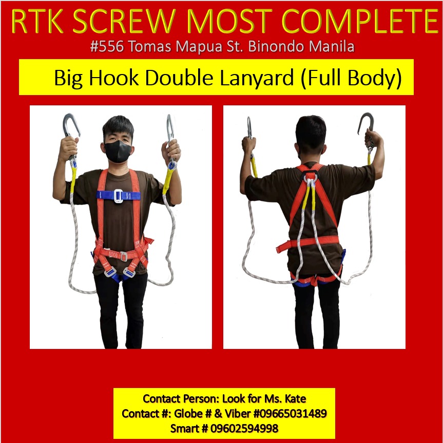 Harness Big Hook Double Lanyard (Full Body), Commercial & Industrial ...