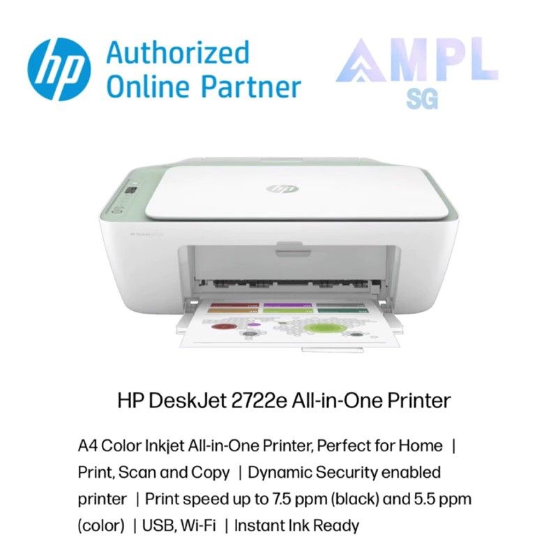 HP DeskJet Color 2722e printer (10 months warranty), Computers & Tech ...