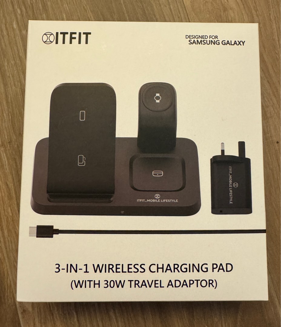 IFIT Samsung 3 in 1 wireless charging pad, 手提電話, 電話及其他裝置配件, 充電器及電線 ...