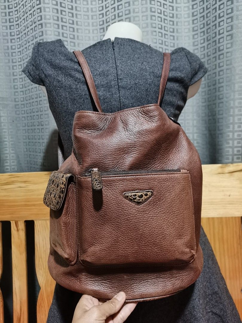 JRA bullfrog leather backpack tote bag, Women's Fashion, Bags & Wallets ...