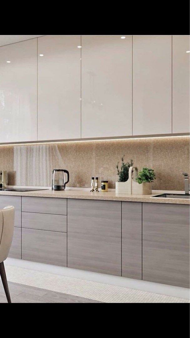 KITCHEN CABINET | MODERN DESIGN | MELAMINE | 3G 4G GLASS PANEL ...