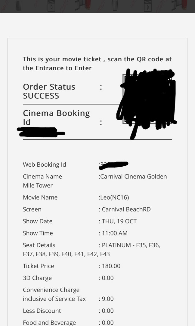 Leo movie ticket, Announcements on Carousell