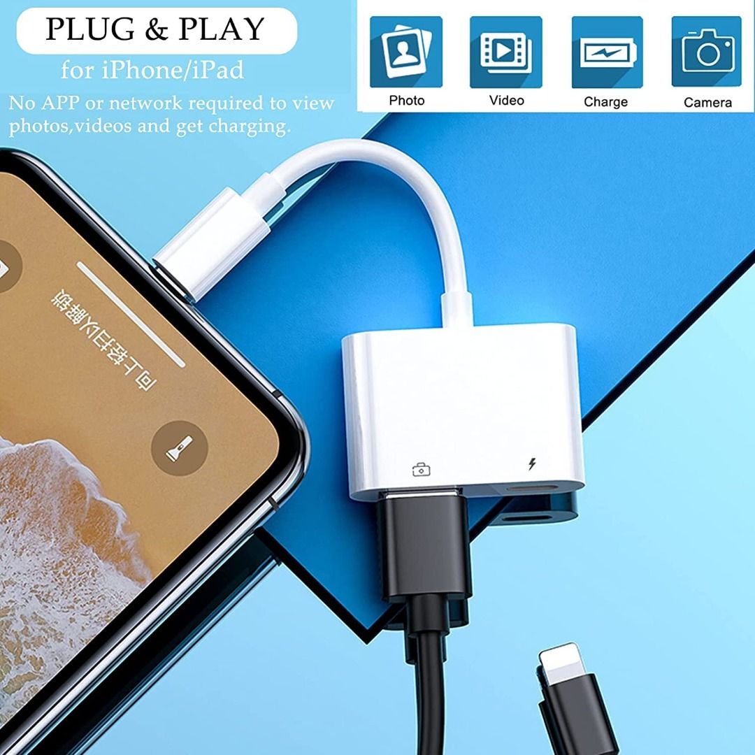 Lighting to USB Camera Adapter,Female USB3 OTG MFi Certified Charger ...