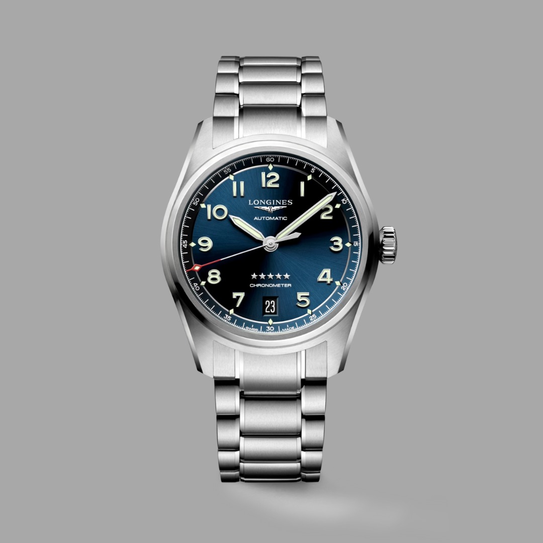 Longines Spirit 37mm Blue Black Champagne, Luxury, Watches on Carousell