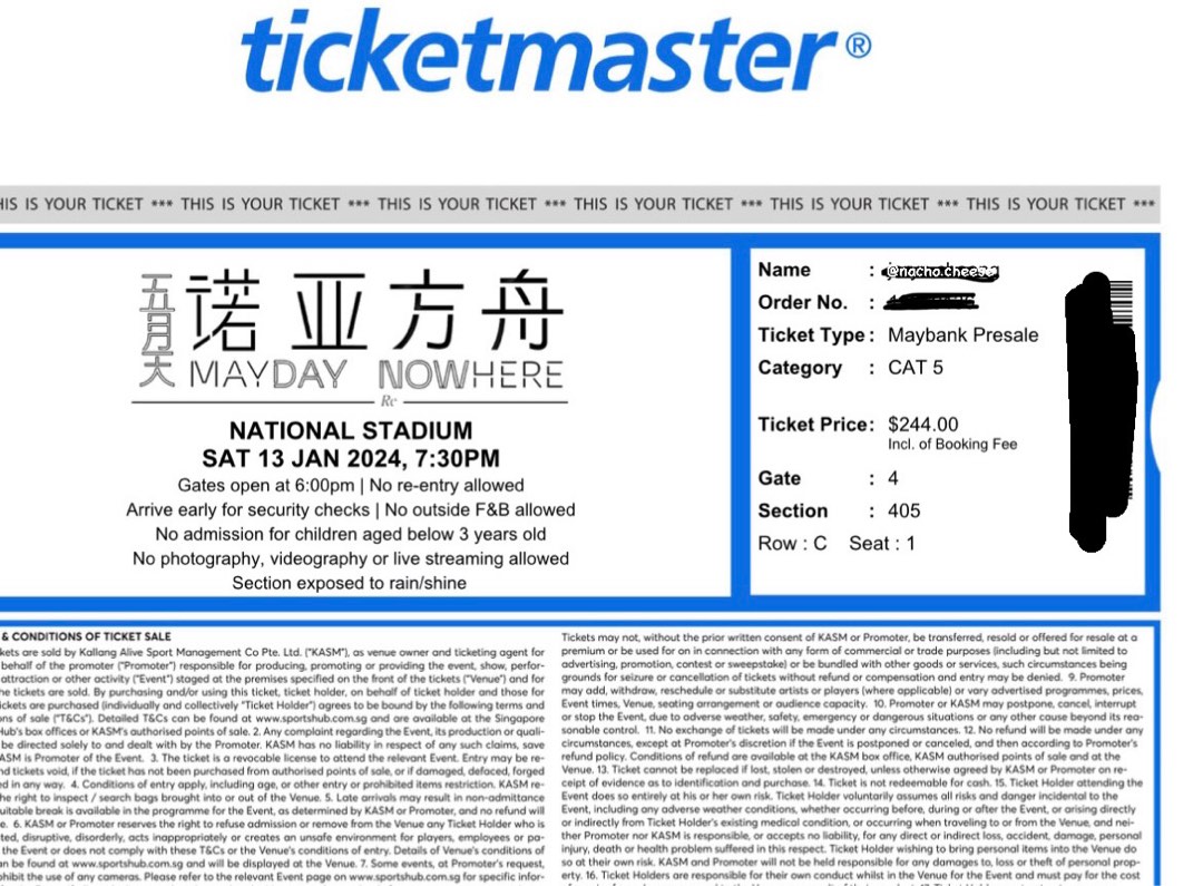 MAYDAY 2024 TICKET, Tickets & Vouchers, Event Tickets on Carousell