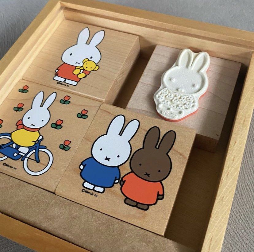 MIFFY WOOD STAMP SET, Hobbies & Toys, Stationary & Craft, Stationery & School Supplies on Carousell