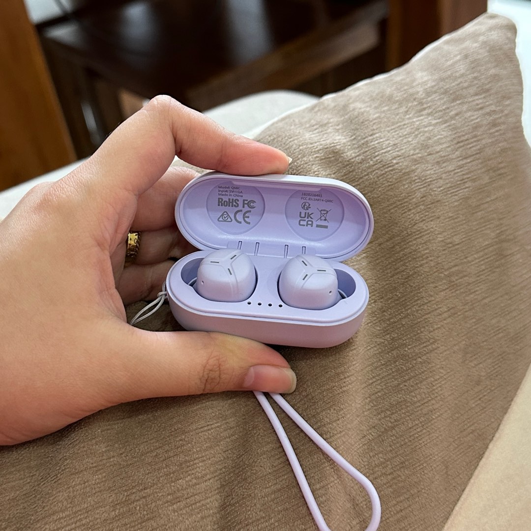 MINISO purple Noise Cancellation Earphones with charging Cord and ...