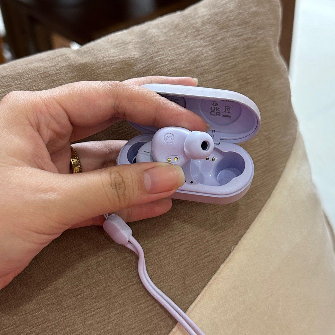 MINISO purple Noise Cancellation Earphones with charging Cord and ...