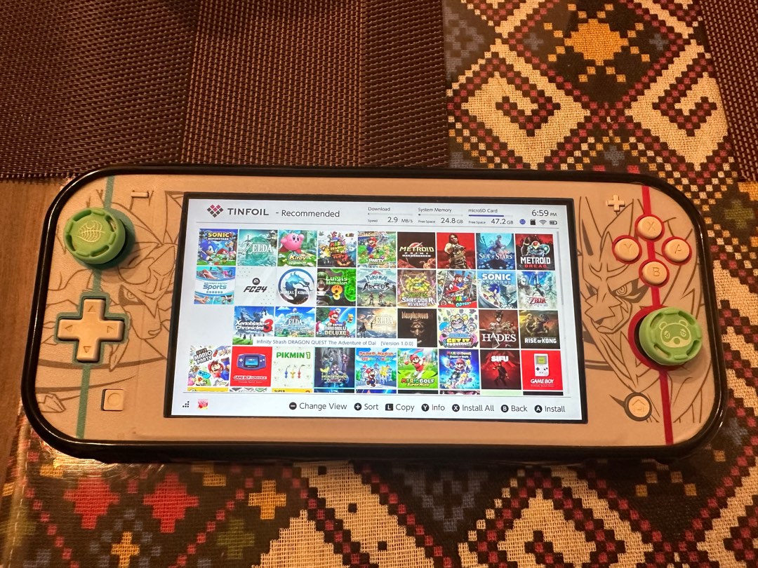 Modded Nintendo Switch Lite Green, Video Gaming, Video Game Consoles ...