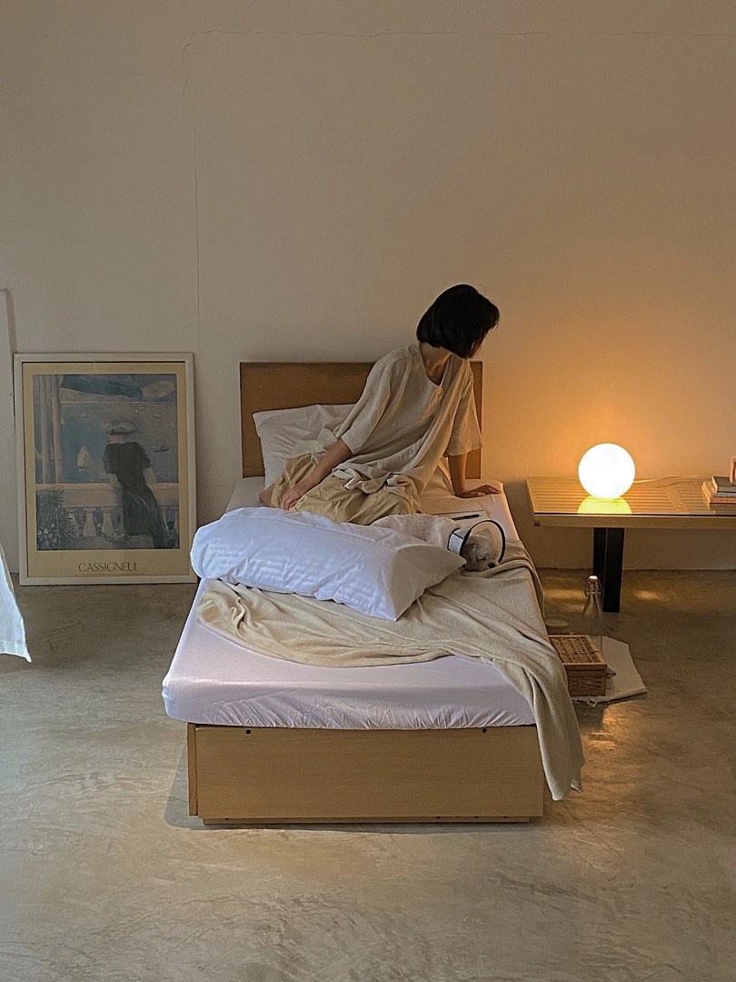 Muji Single Storage Bed, Furniture & Home Living, Furniture, Bed Frames ...