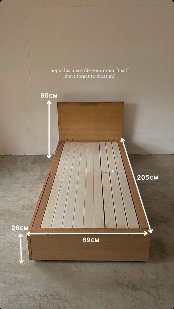 Muji Single Storage Bed, Furniture & Home Living, Furniture, Bed Frames ...