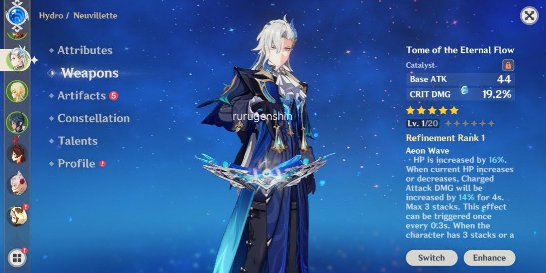 Neuvillette Sig Ar7 Starter Genshin Impact, Video Gaming, Video Games ...