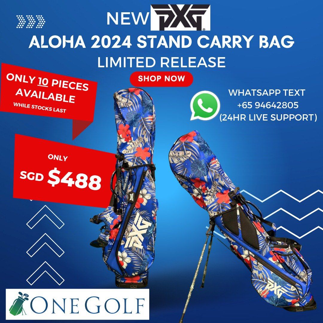 NEW 2024 PXG ALOHA [LIMITED EDITION] Carry Stand Bag [Heather Grey ...
